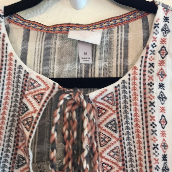 Knox Rose | Tops | Knoc Rose Boho Tassle Fringes Stripes Boho | Poshmark